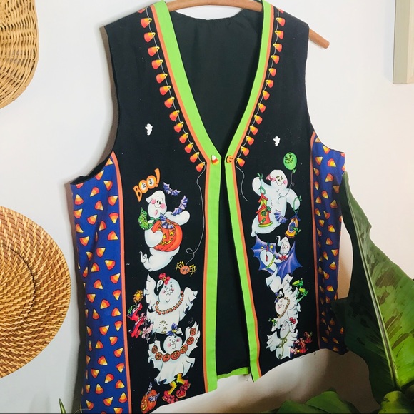 Vintage | Jackets & Coats | Vtg Retro Vsco 9s Spooky Halloween Ghost ...